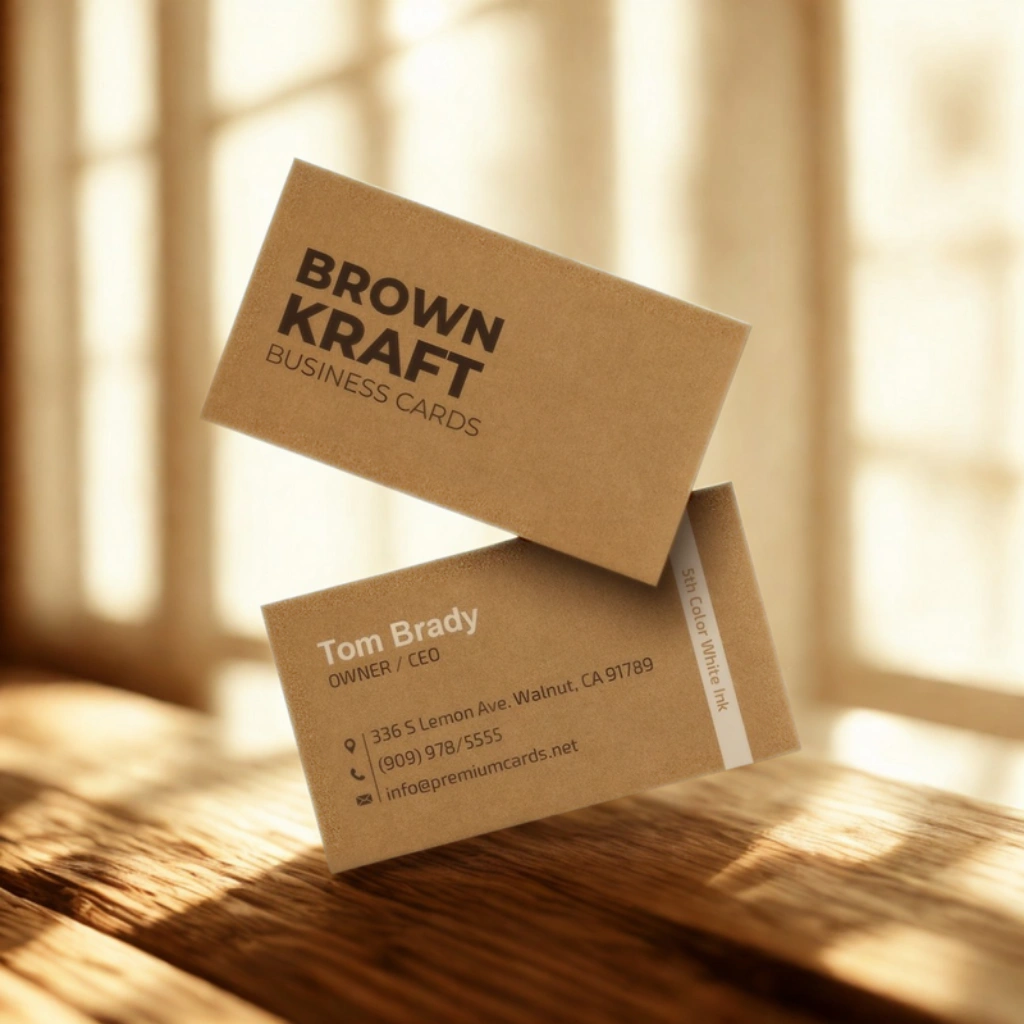18pt Brown Kraft Business Cards | Eco-Friendly Printing Canada